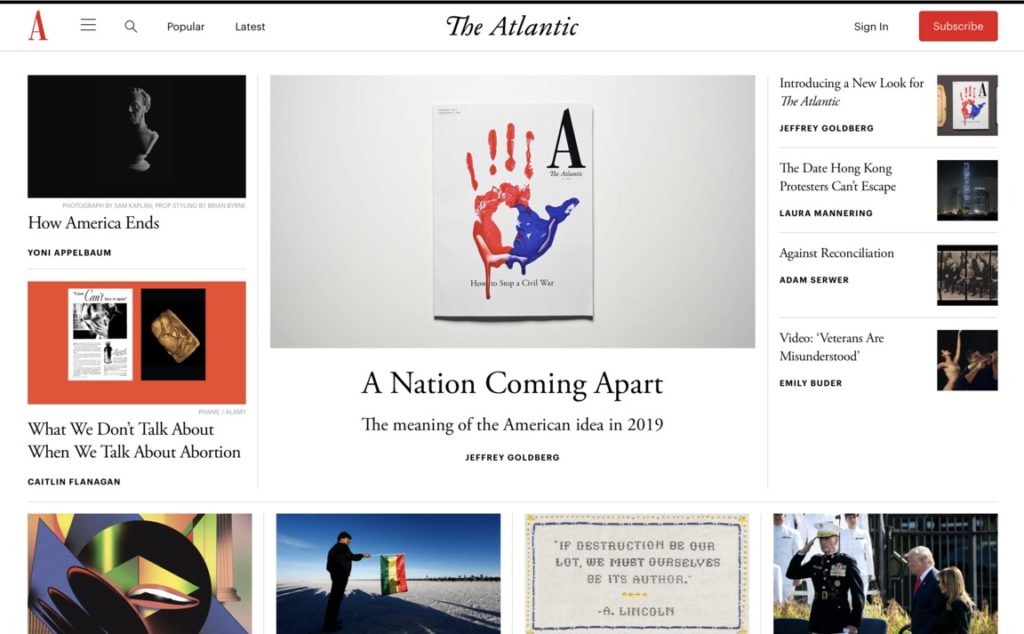 The Atlantic – Web Design Inspiration Best Websites Daily